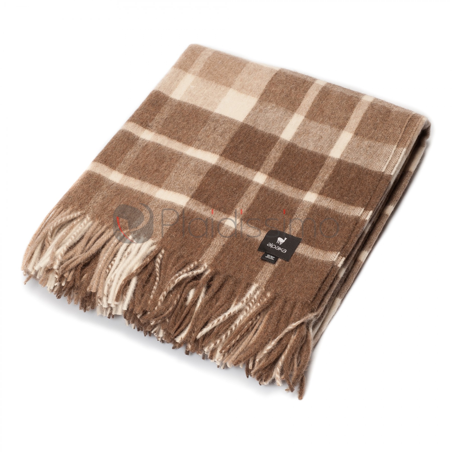 Plaid en Alpaga · A Carreaux Bruns Traditionnels · Classic Scottish